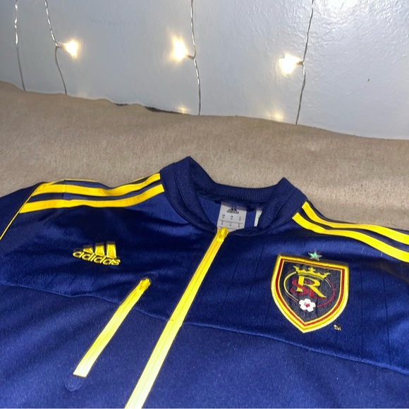 adidas | Jackets & Coats | Adidas Real Salt Lake Blue Yellow Jacket ...